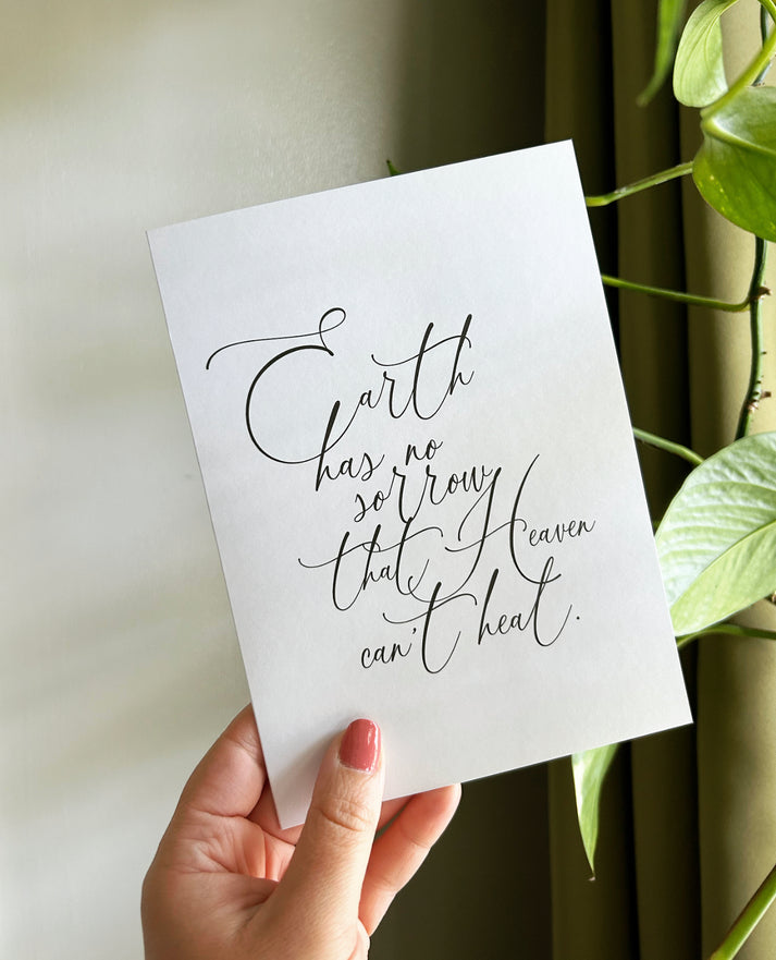 Earth Has No Sorrow That Heaven Can't Heal Inspirational Greeting Card ...